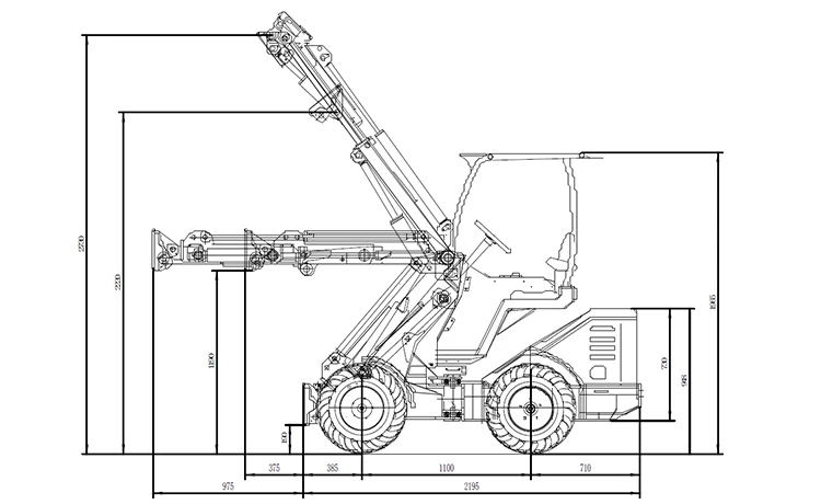 Ce Certified Diesel Engine 25hp Articulated Mini Telescopic Loader ...