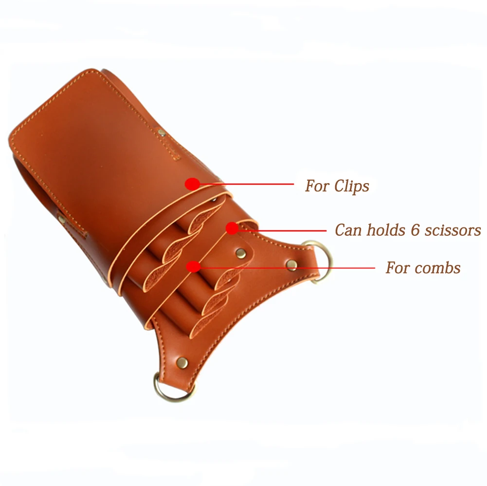 Salon Holster Leather Barber Hairdressing Holsters Scissors Comb Waist Bag Scissor Pouch ...