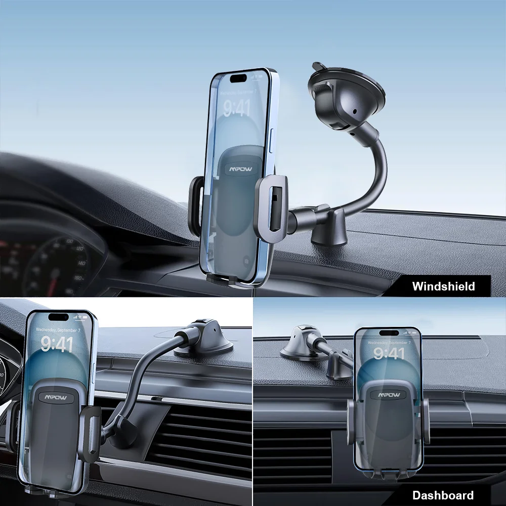 Long Arm Gooseneck Phone Holder - Secure & Adjustable Mount
