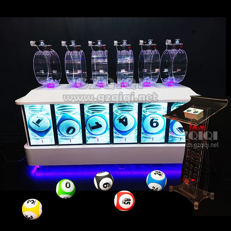 Standard 6d Multi-cylinder Lottery Ball Machine With Tv To Show Lotto ...