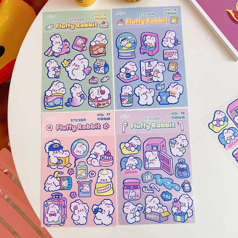 Cute Cartoon Bunny Animal Cartoon Stickers Doodle Stickers And Paper ...