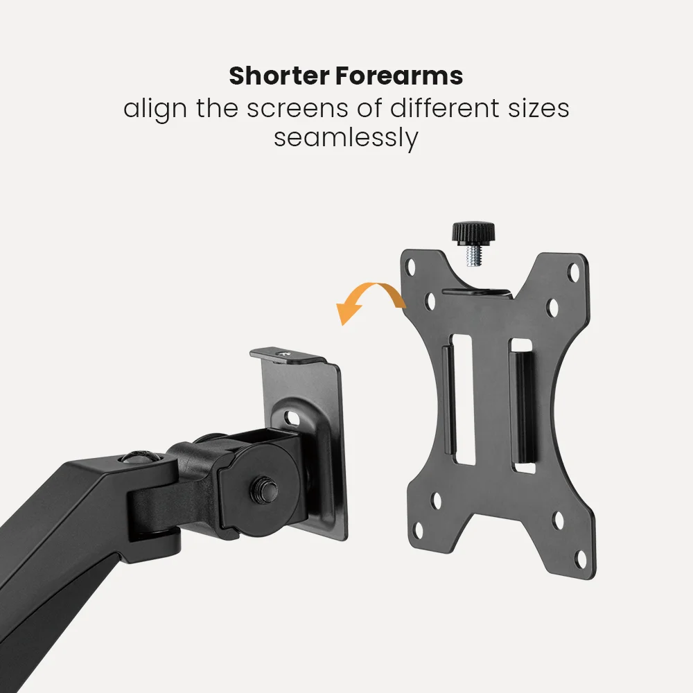 Space-saving Dual Monitor Mount Arm by LUMI - Adjustable & Stylish