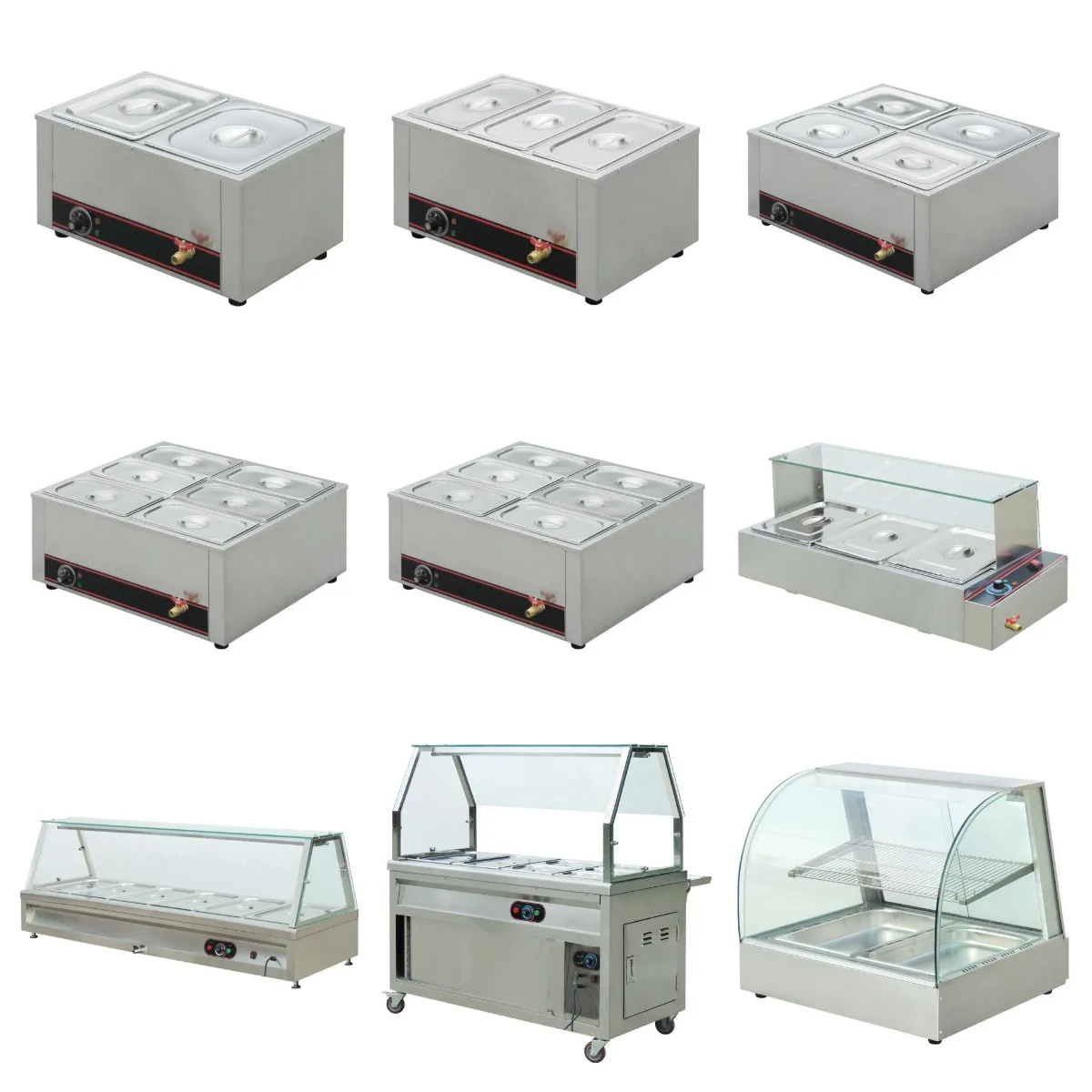 Electric Bain Marie Food Warmer Counter for Hot Buffet Food Display