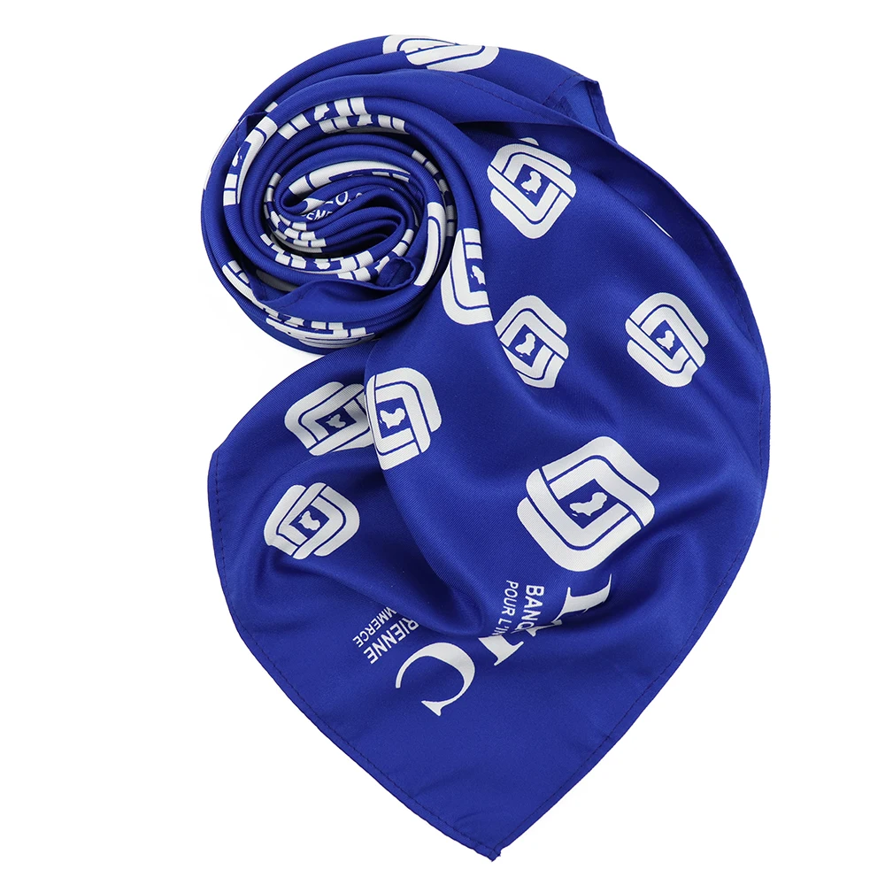 Luxury Fashion Custom Pattern Screen Printed Women Bank Staff Blue ...
