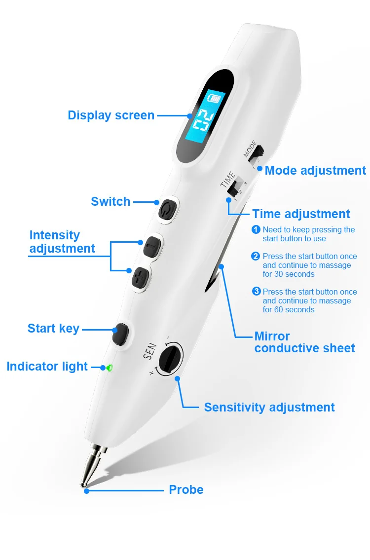 Hot Electro Acupuncture Point Stimulator - Piezo Pen Massage