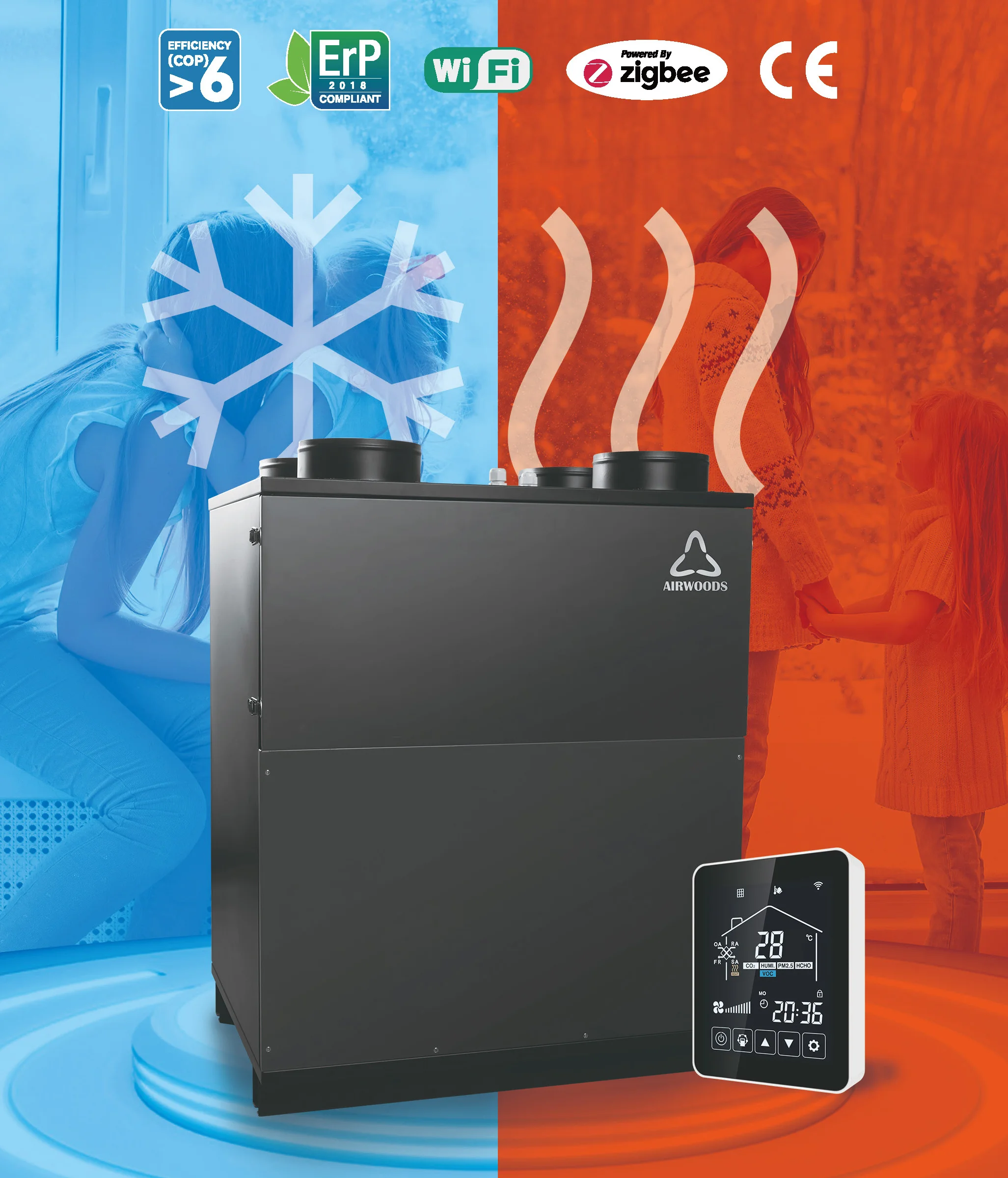 Energy Saving Ventilators with Heat Recovery - HRV Heat Pump