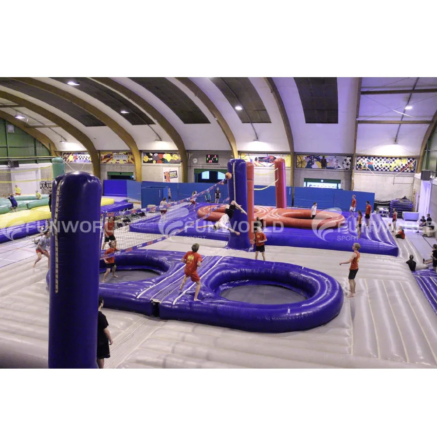 Outdoor Team Building Games PVC Inflatable Bossaball Game Court ...