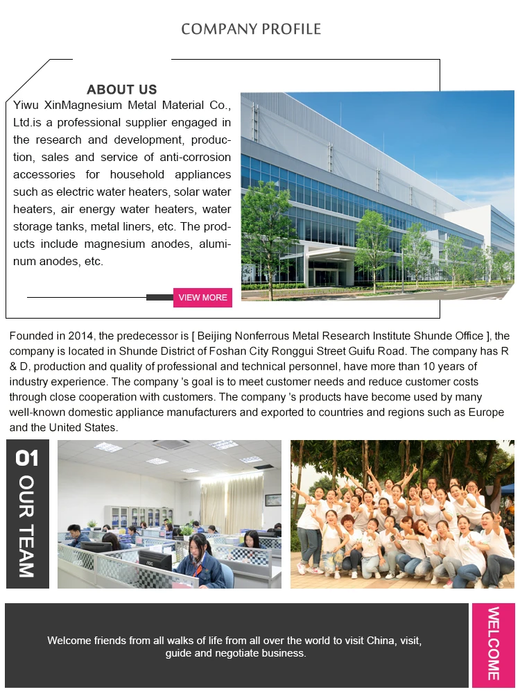 Powered Sacrificial Anode Rod Solar Water Heater Rod Magnesium Anode ...