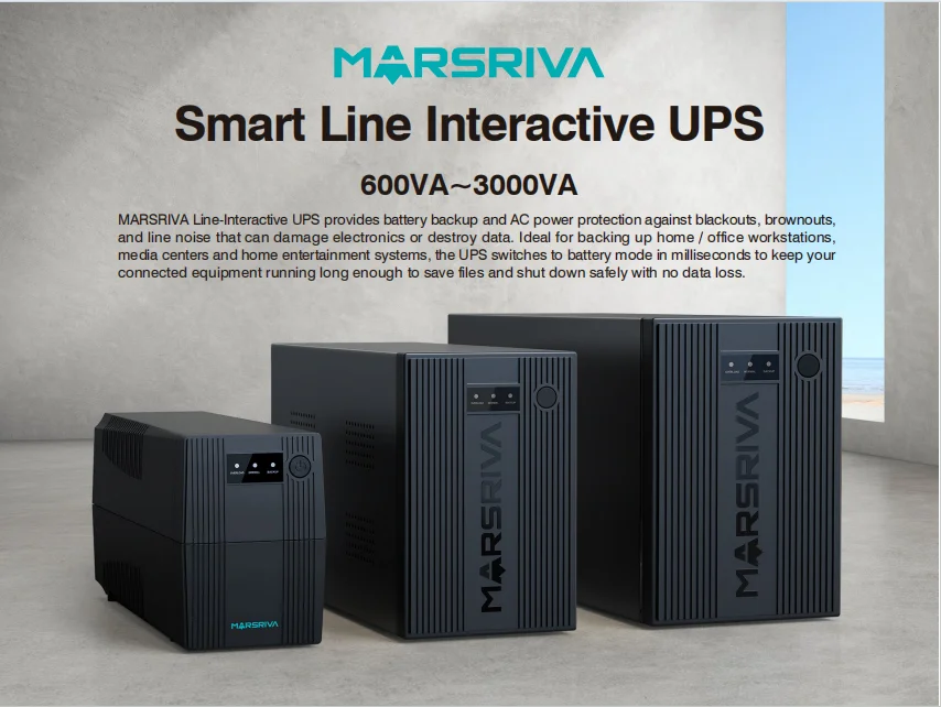 Smart Line Interactive UPS 600VA 360W Simulated Sine Wave LED Power ...