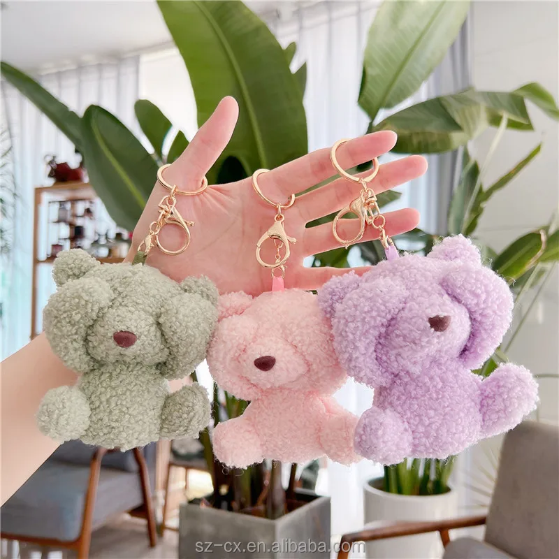 Promotional Kawaii Cartoon Bear Plushies Soft Toy Stuffed Key Chain Key ...