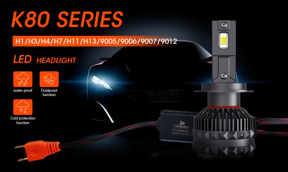 Conpex 85W 8500LM LED Headlights - Bright, Reliable, and Efficient