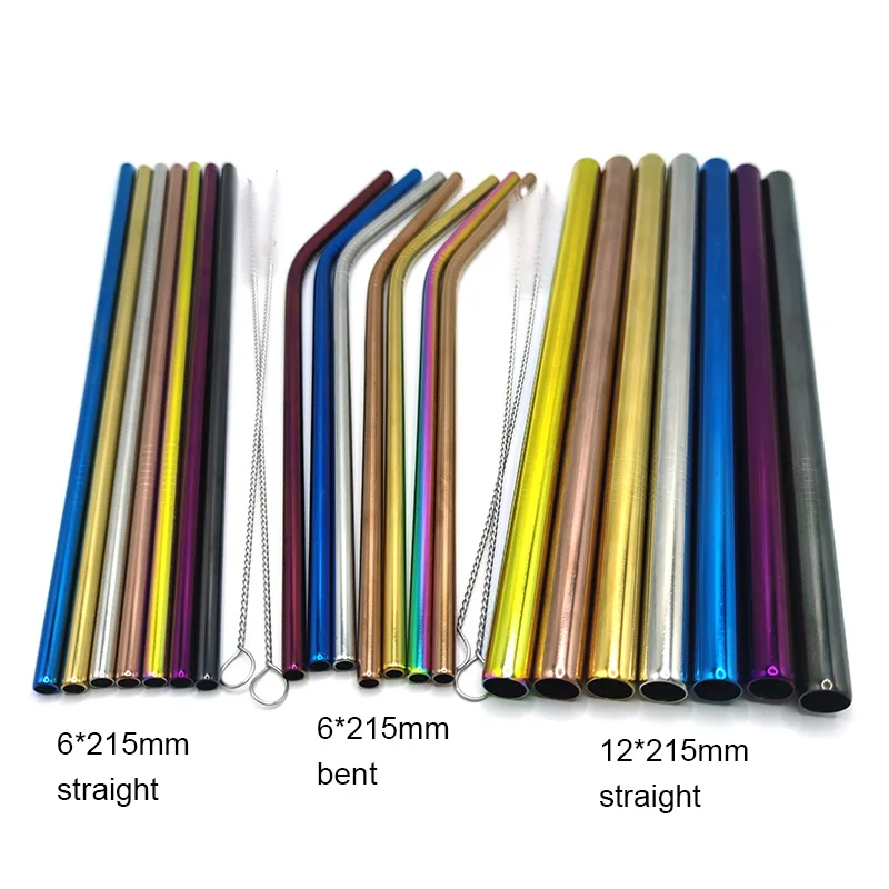 Metal Boba Tea Drinking Straws Thick 304 Stainless Steel 10mm Id 12mm ...