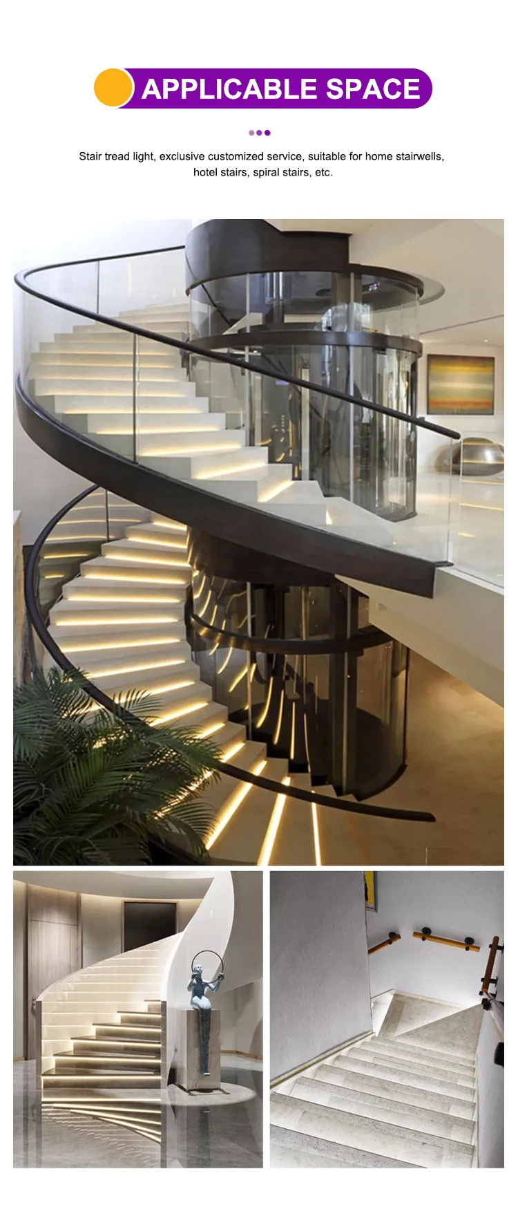 Step Stair Lights Induction Controller Stairway Sensor Lights Outdoor Landscape Step Stair ...