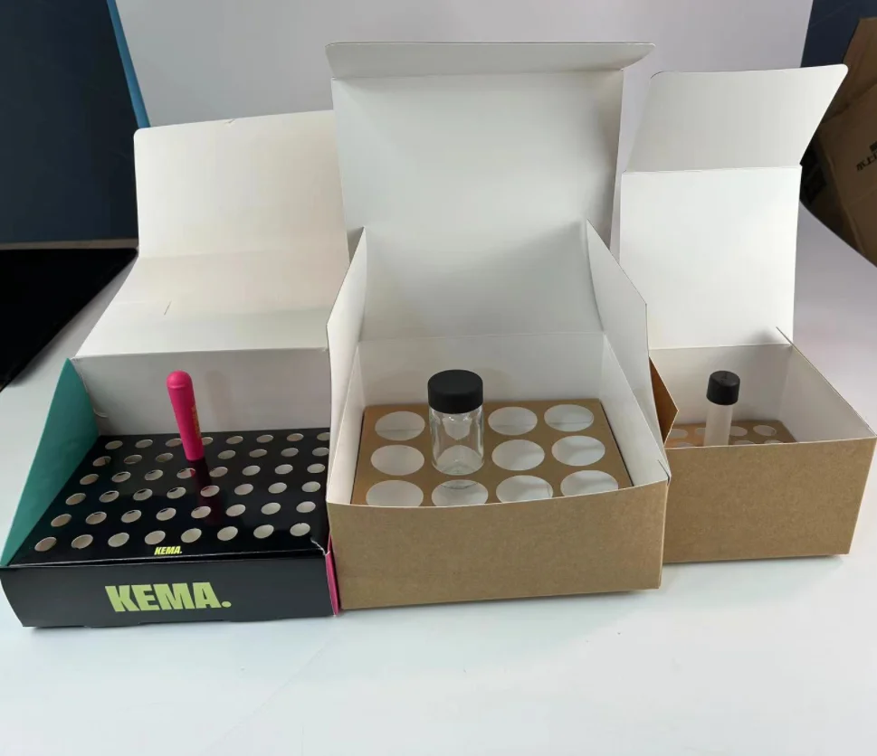 Custompackaging Display Box With Paper Holes Insert For Pre Tubes ...