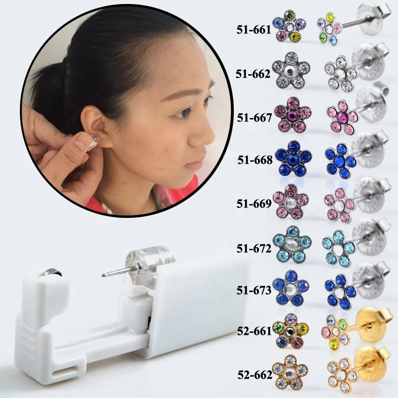 Disposable Sterile Easier Piercing Gun Daisy Ear Studs Body Piercing Unit Wholesale Safe for Jewelry Use