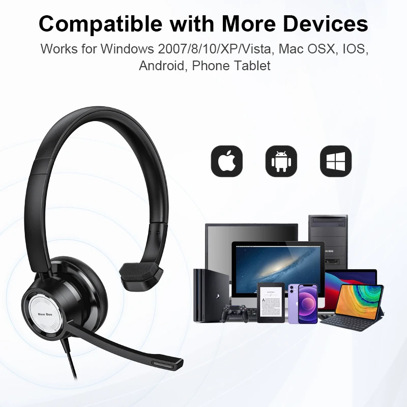 Telephone Headsets Applicable Education Single Ear Truck Driver Headset ...