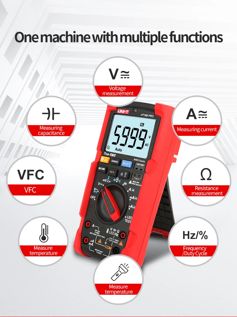 UNI-T UT18B Pro Digital Multimeter - True RMS & Auto Range