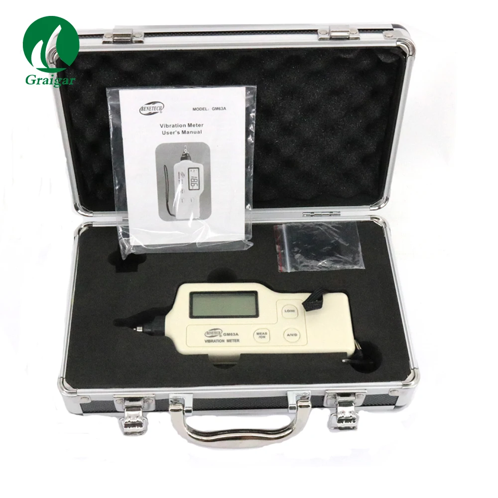 Gm63a Digital Vibration Analyzer Tester Meter Vibrometer Ac Output Digital With Lcd Backlight