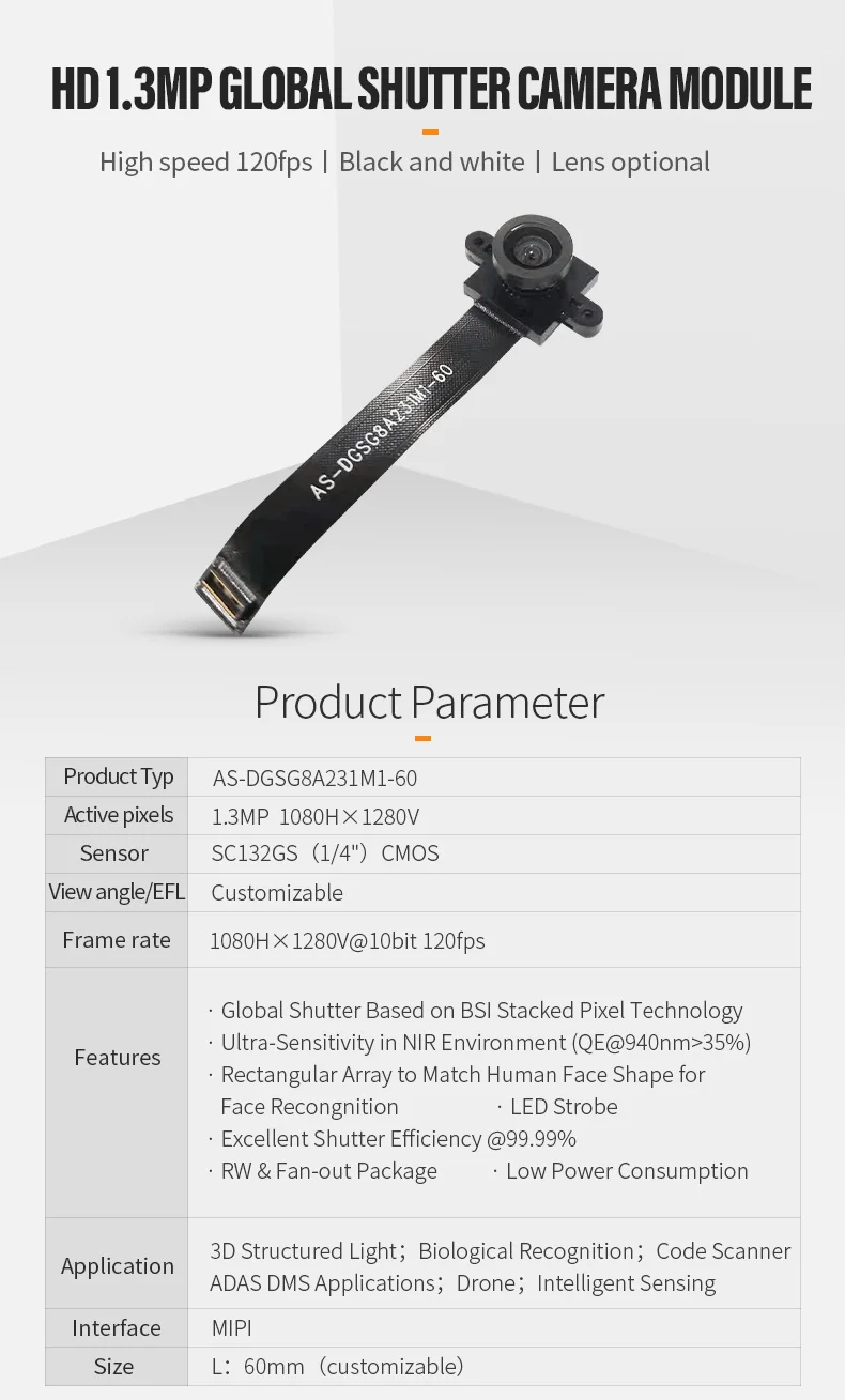 SC132GS MIPI ADAS DMS application camera module - Dogoozx