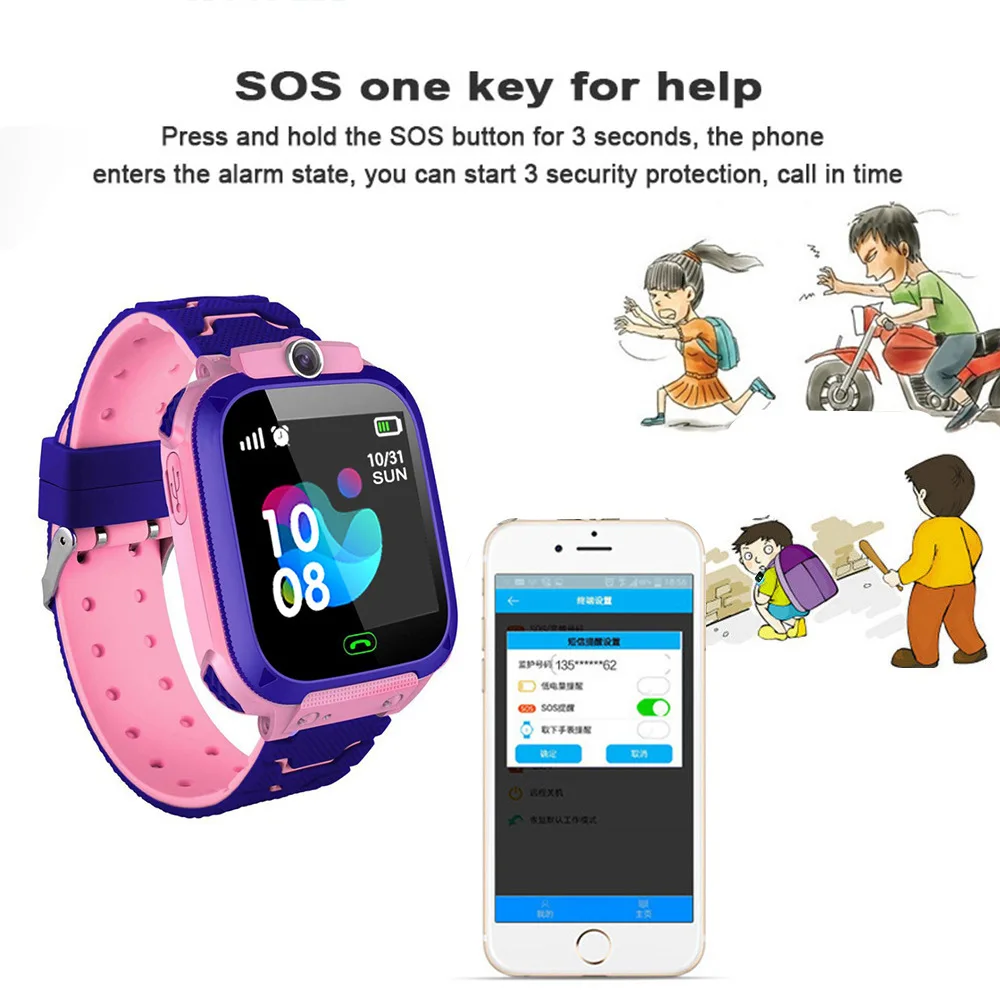 Q19 Kids Smart Watch Square Design SIM Card 2G LBS Calling Support ...