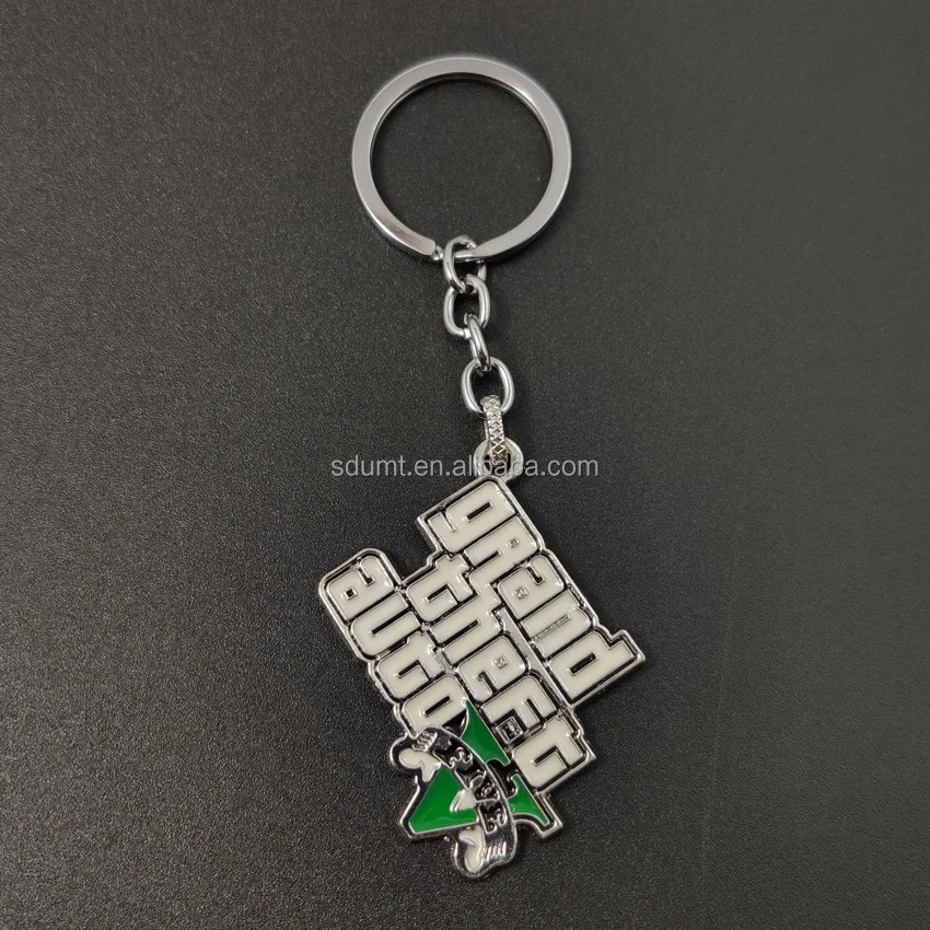 Hot Sale Keychain Grand Theft Auto V Logo Keyring Llavero Metal Pendant ...