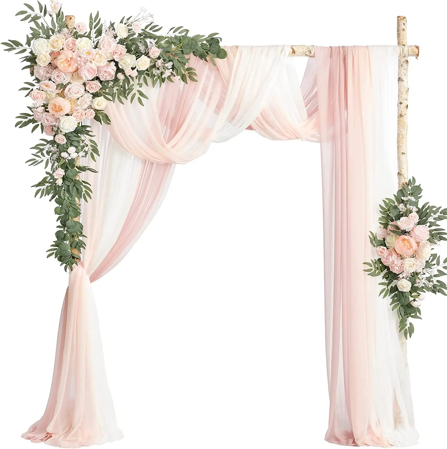 Joyen Event Arch Gate Faux Pampas Flower Wall Backdrop Greenery Flower ...