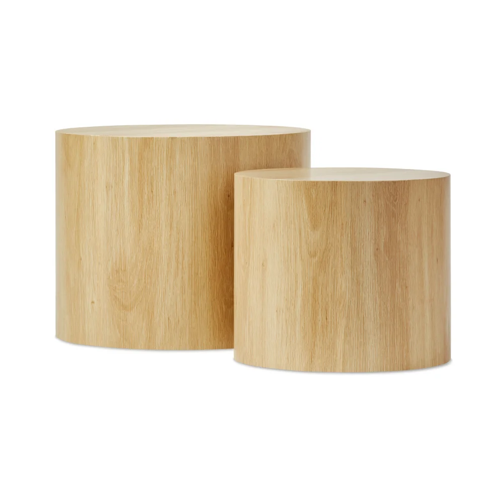 Traditional Living Room Furniture Round Barrel Shape Set Of Two Accent ...