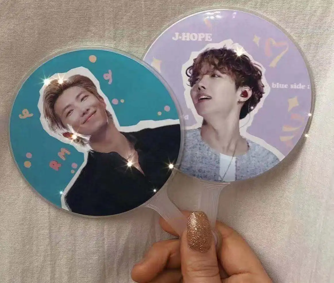 Custom New Plastic Transparent Kpop Mini Fans And Cute Hand Fan Double ...