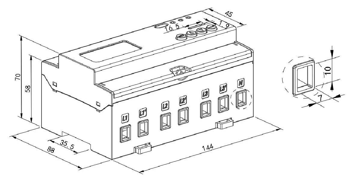 Acrel Three Phase Digital Electric Meter Adl300-eyrf Smart Prepayment ...