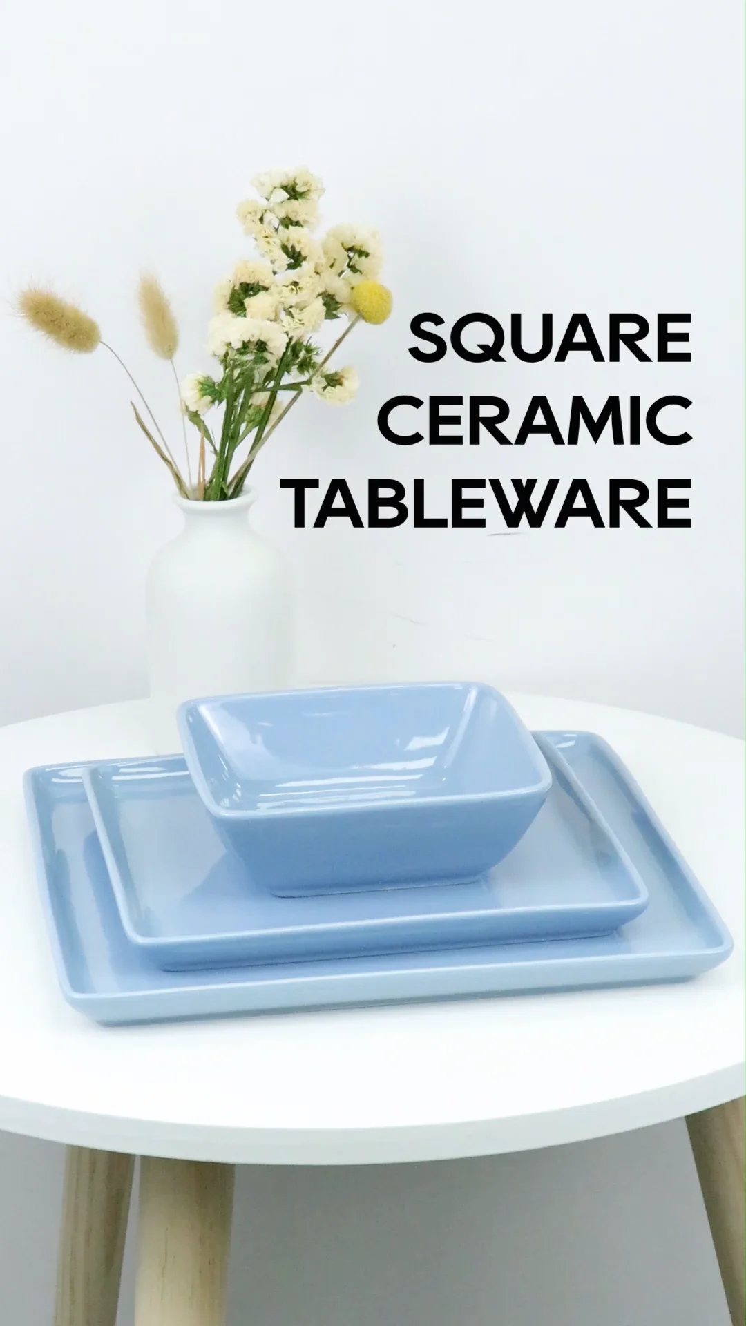 Nordic Style Elegant Porcelain Dinner Set Ceramic Square Shape ...