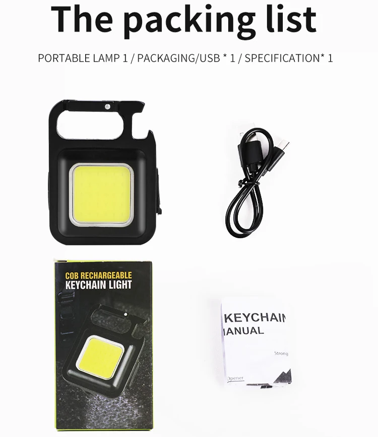 Cob Small Flashlights,Bright Rechargeable Keychain Mini Flashlight 4 ...