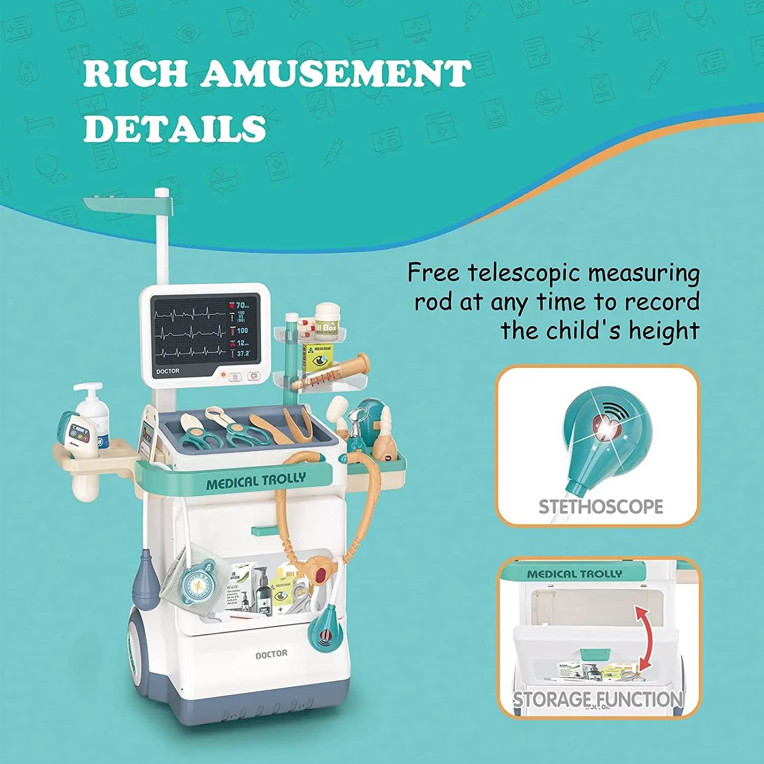 Doctor Toy Ultrasound Machine - Pretend Play Operating Table
