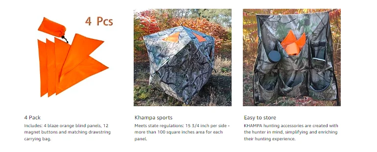 Blaze Orange 4-Sided Portable & Foldable Safety Panel OEM Hunting Tent ...
