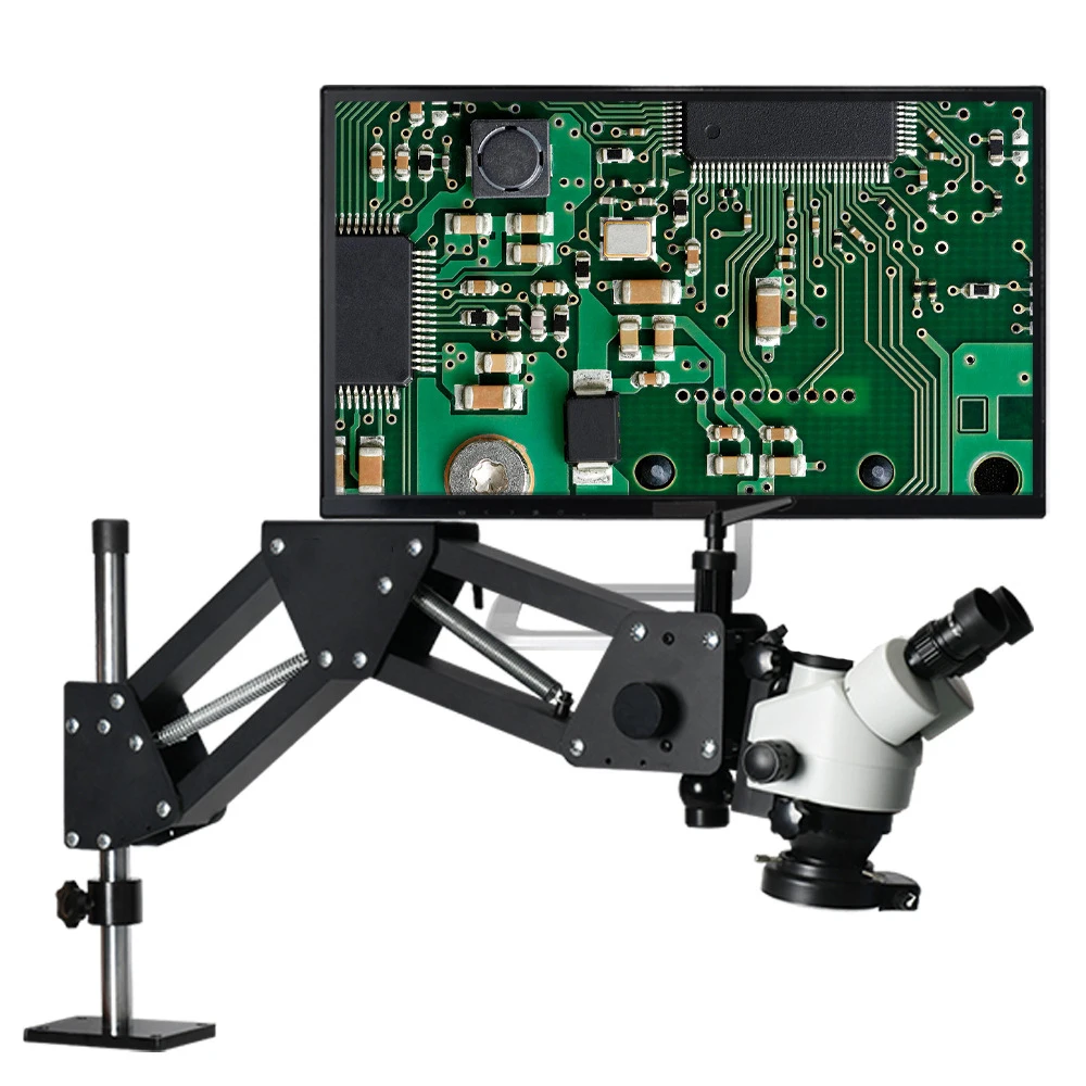 360 Degree Adjustable Arm Trinocular Stereo Microscope