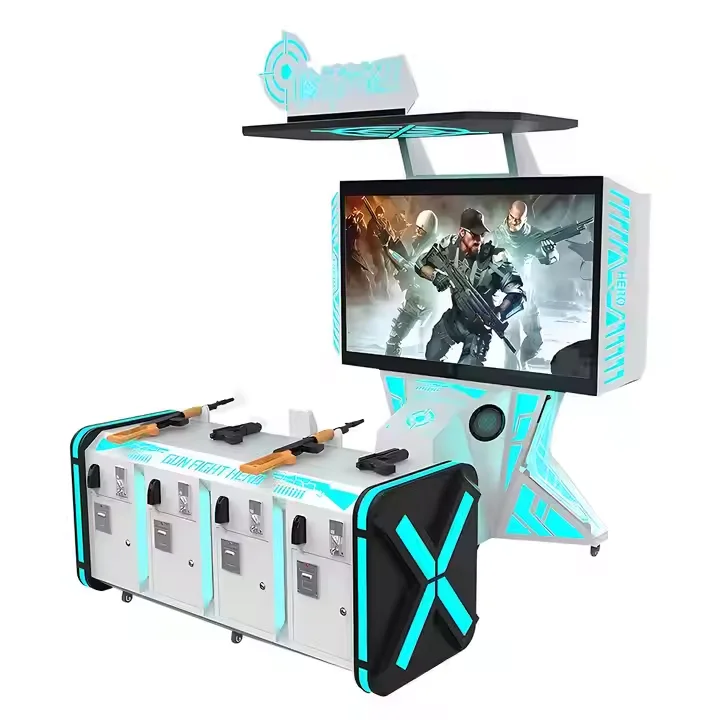 4-Player Metal VR Shooting Game Console for Amusement Park Online Gun ...