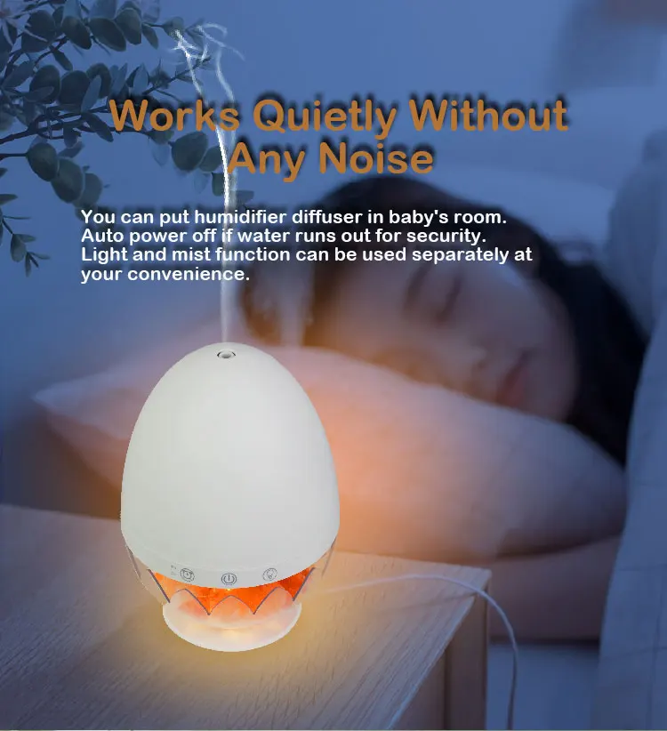 Himalayan Salt Lamp Diffuser,Ultrasonic Humidifier With Cool Mist And ...