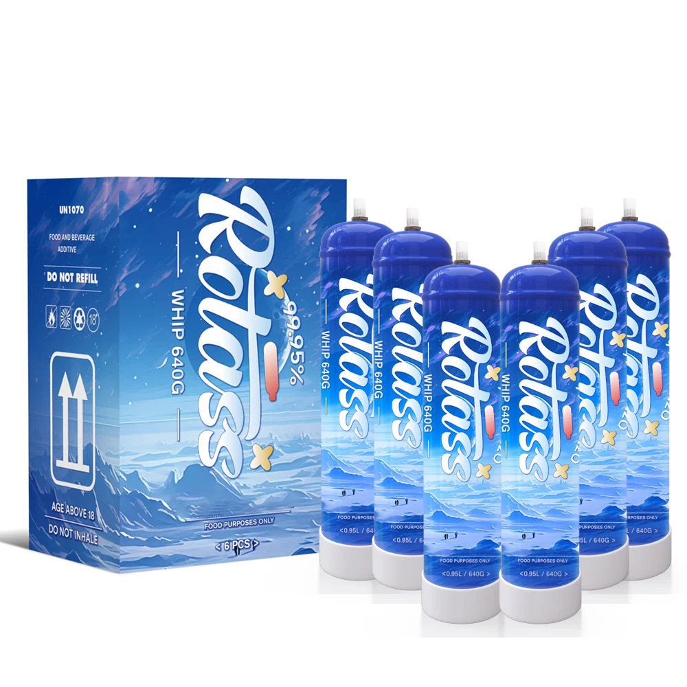 Rotass 0.95L Whipping Cream Gas Cylinder 640g Whipped Cream Chargers ...