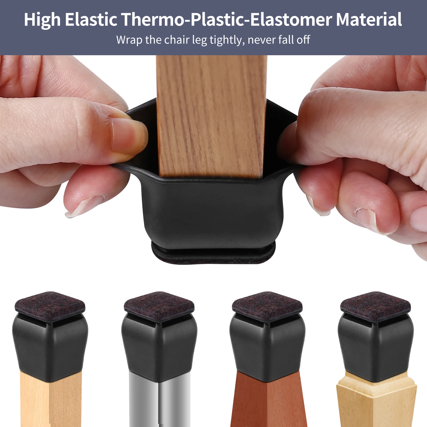 Universal Big Foot Transparent Chair Leg Silicone Protectors