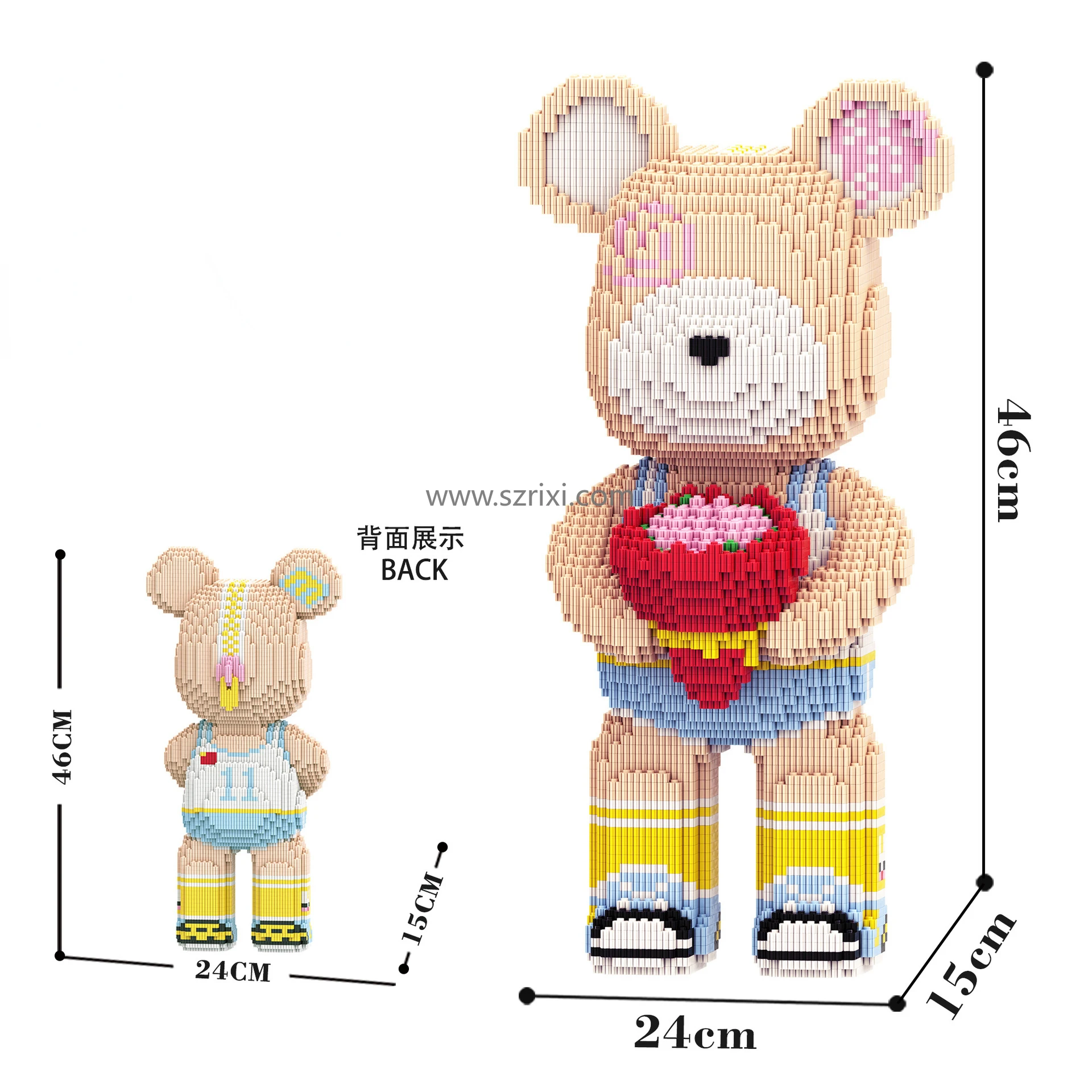 M Giant Fluid Violence Bear Series M7110 Flower Bear Interlocking ...