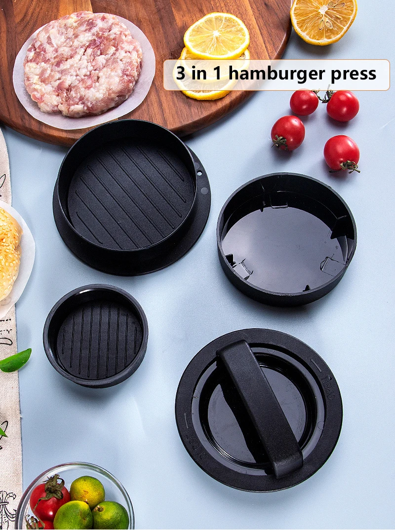 3 in 1 PP Meat Beef Pork BBQ Grill Tool Burger Presse Hamburger Mold ...