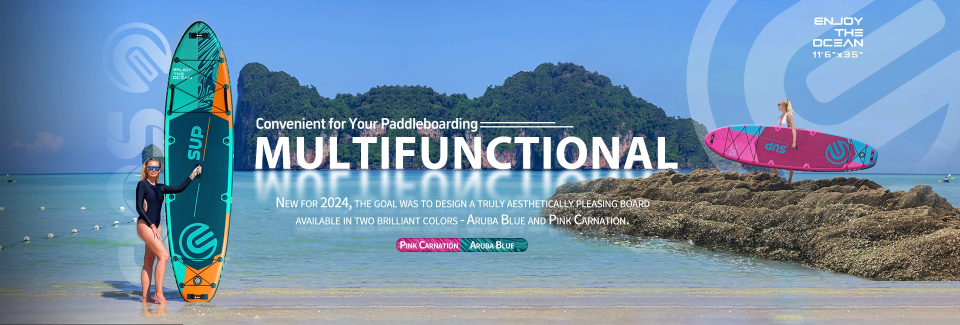 Super Wide Stand Up Paddle Board Inflatable Ultra Stable Wide Sup For 2 ...