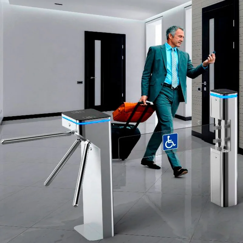 Vertical Tripod Turnstile with Fingerprint Access Control
