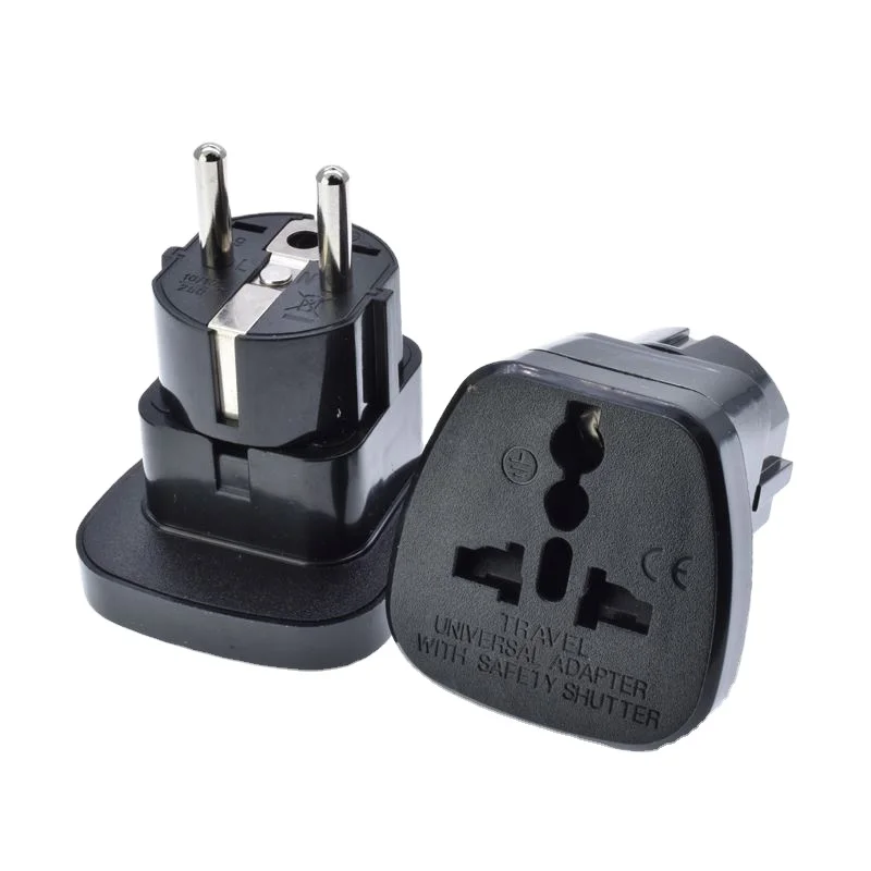Universal to schuko EU european type E plug adapter germany france ...