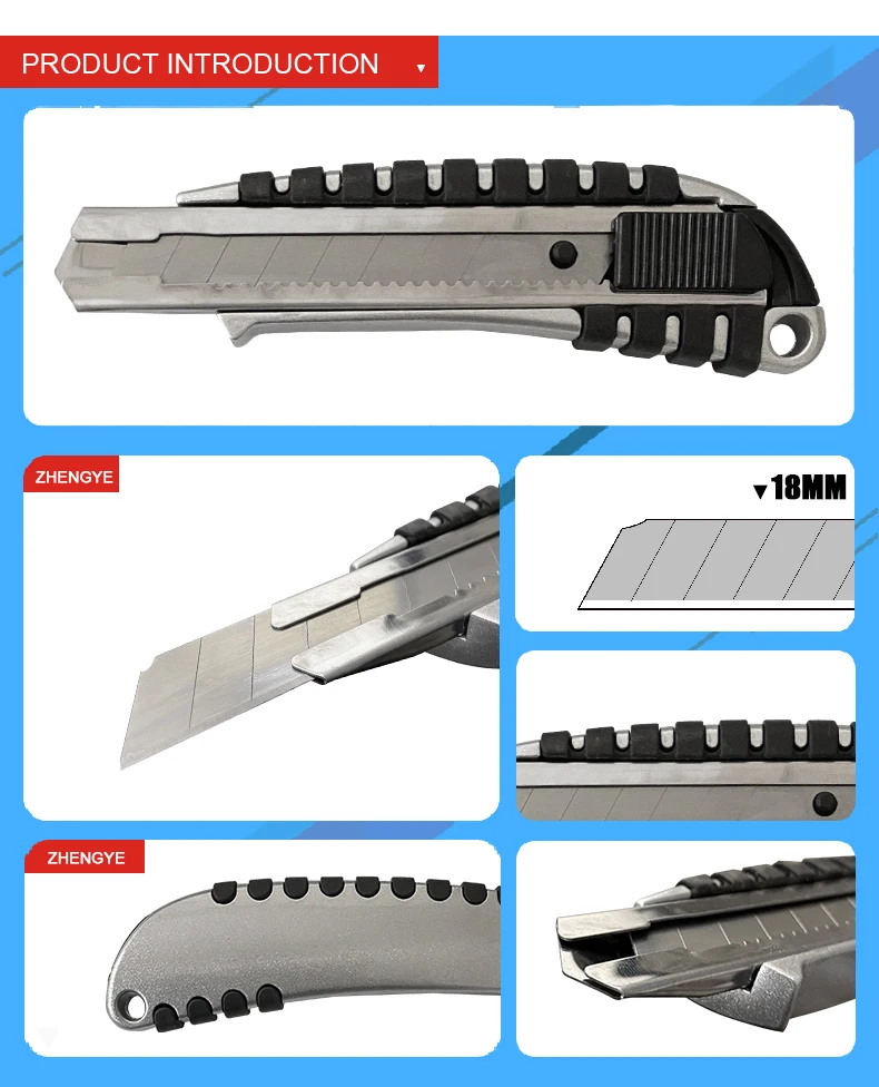 Multiple Models 9mm 18mm Snap Off Blade Box Cutter Aluminium Alloy ...