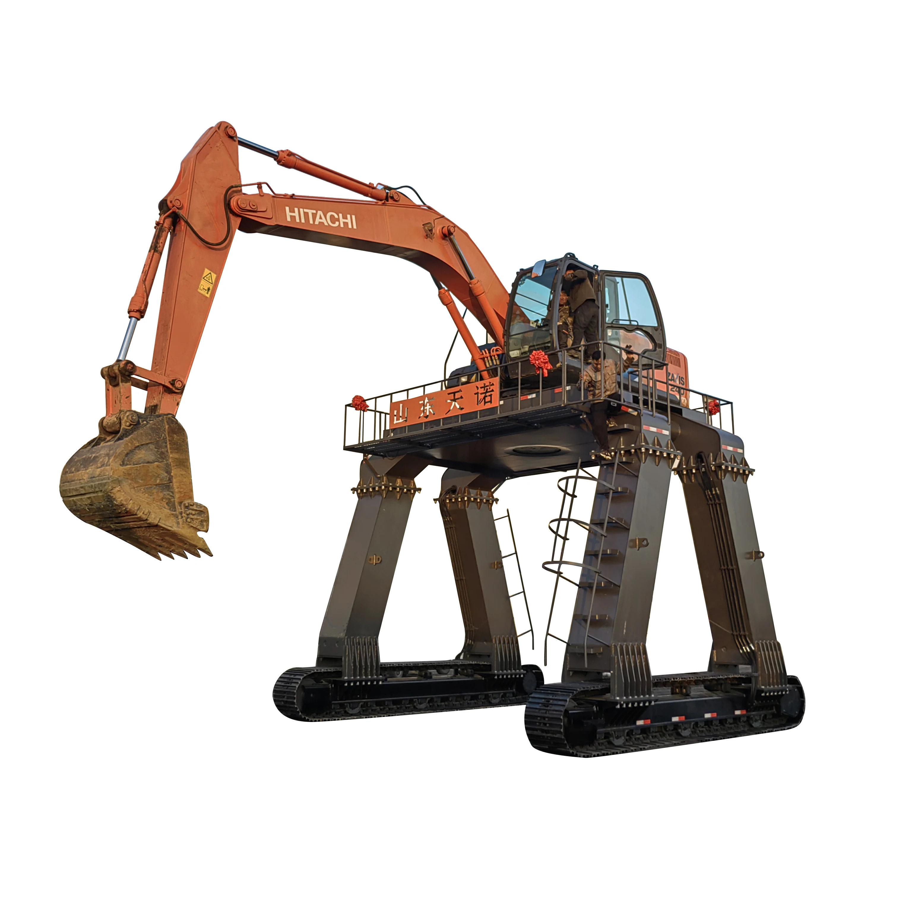 Factory 13 - 40 Tons Extended Straddle Carrier For The Excavator Load ...