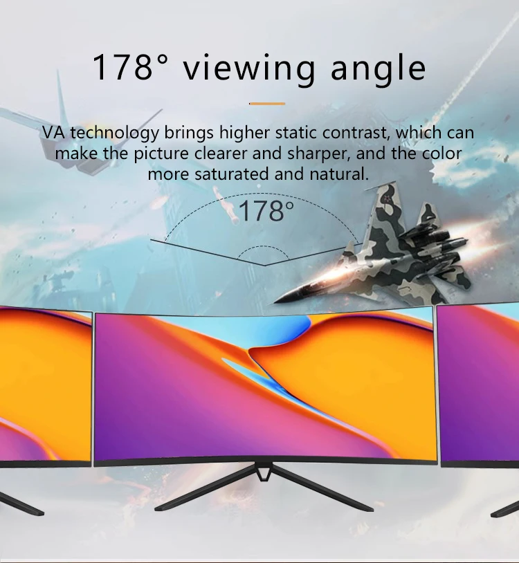 Curved Screen Monitors - 24, 32, 34 Inch IPS LCD Gaming Displays