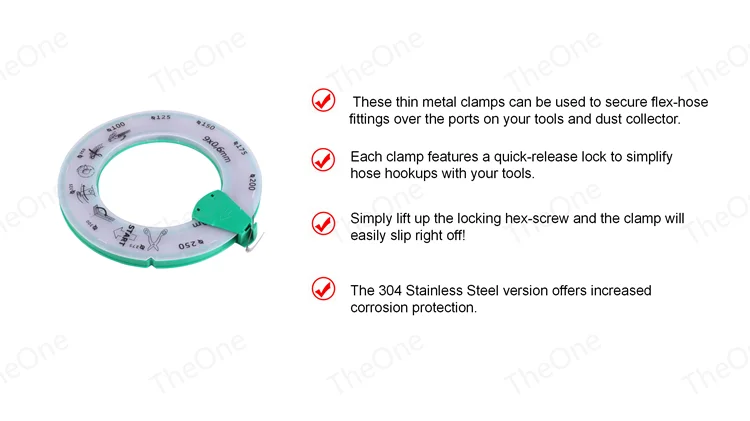 Ss430 9mm Quick Release 30 Meters Roll Hose Clamp Clips - Buy Ss430 ...