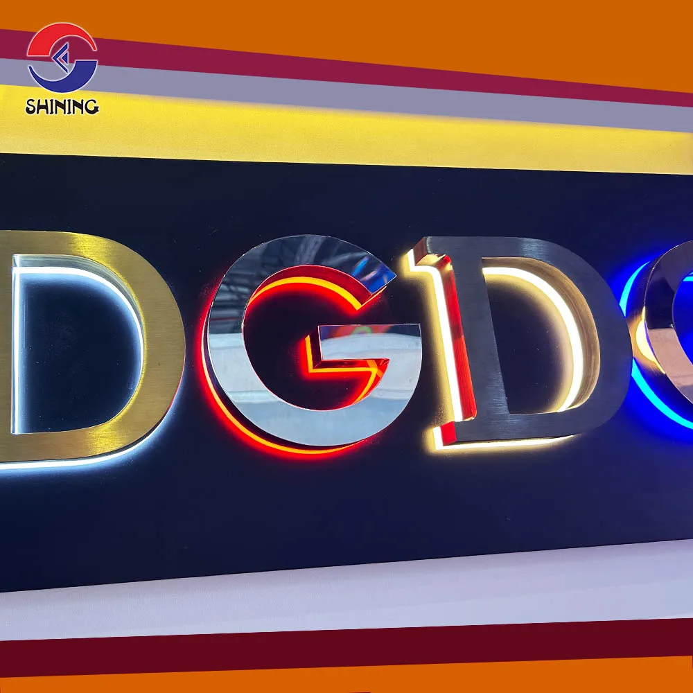Shining Sign Custom Shop Name Logo Stainless Steel Backlit Letters ...