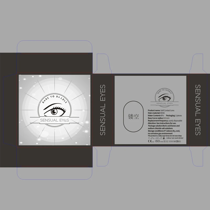 Eyeshare Printing Plant Custom Practical Colored Contact Lens Packing ...