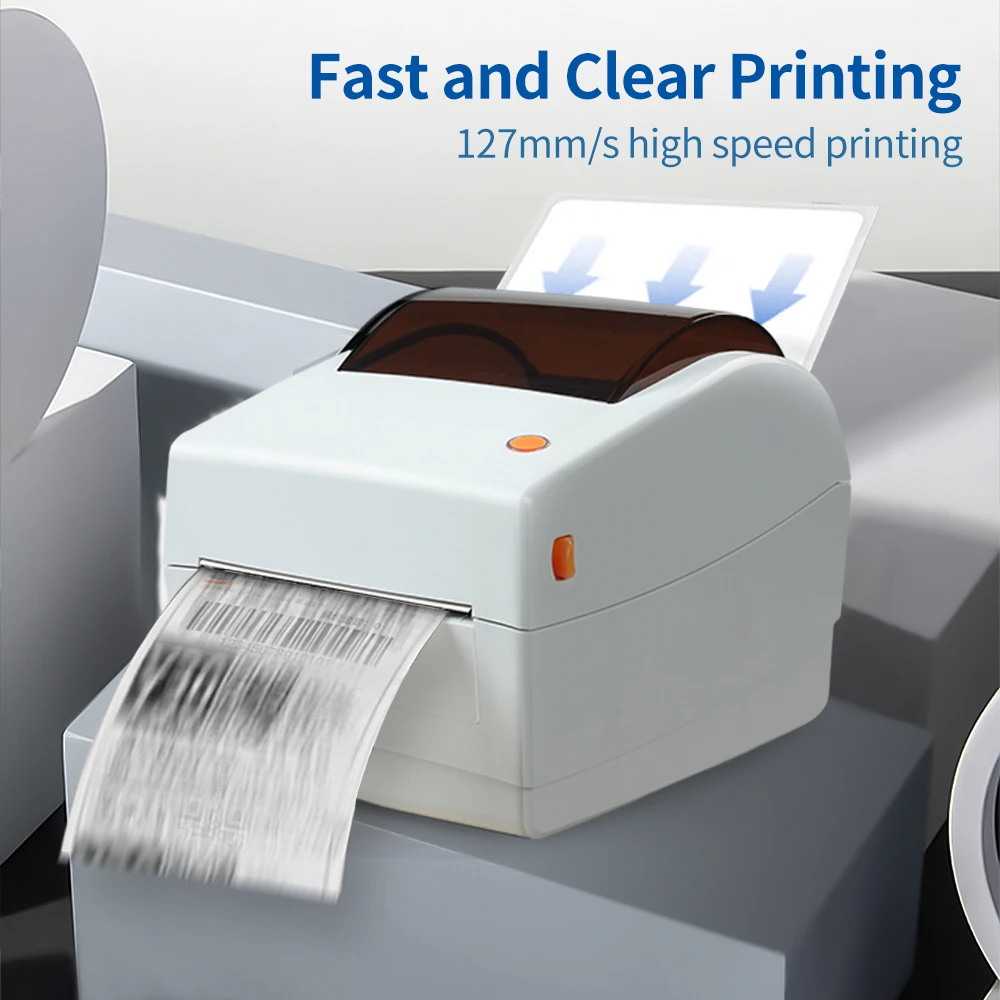 High Speed 4inch120mm Shipping Label Thermal Printer With Big Paper Bin ...